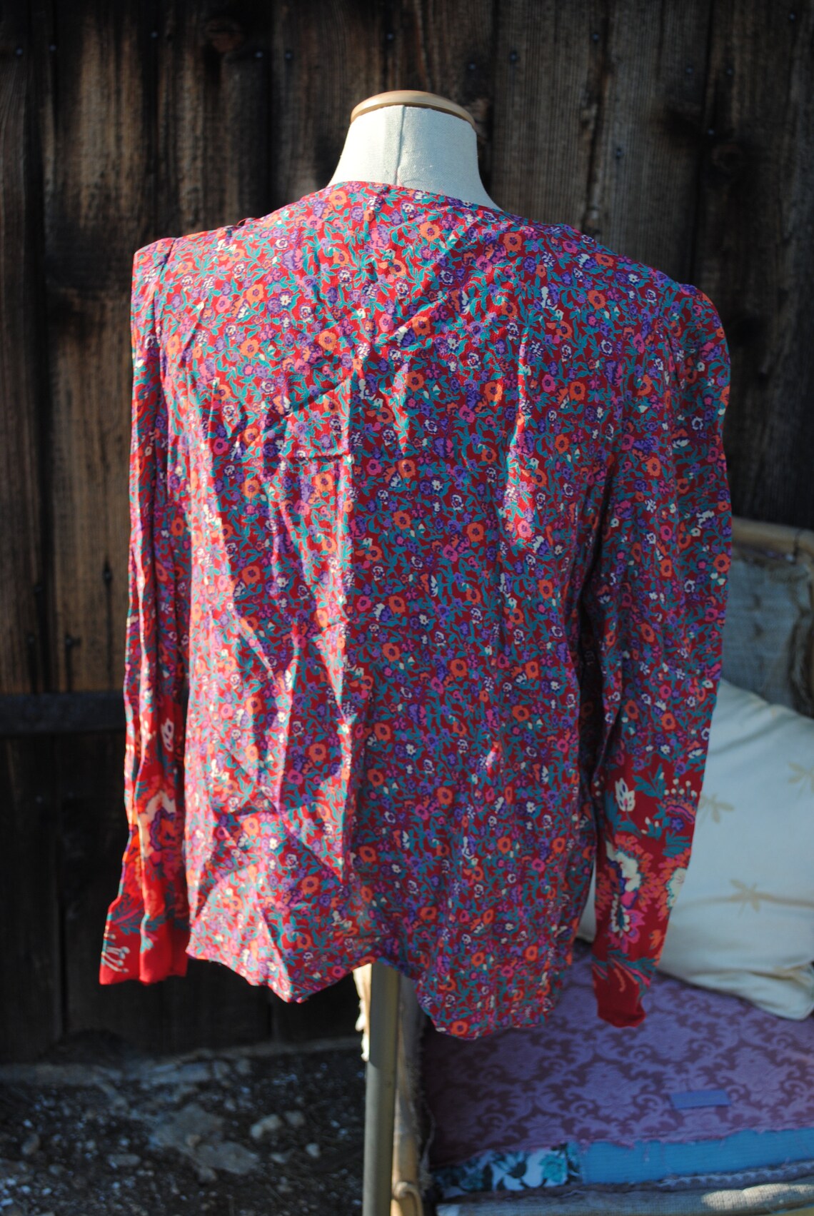 Vintage Prairie Floral Mixed Print Blouse and Skirt Set - Etsy