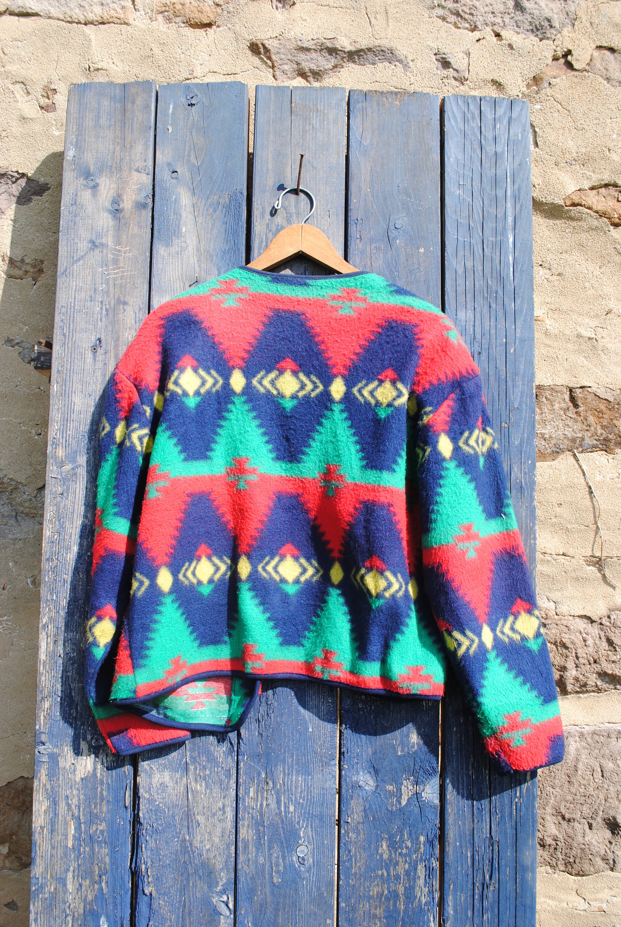 Vintage Fleece Southwest Silver Spirit Blanket Cropped Blazer Jacket - Etsy