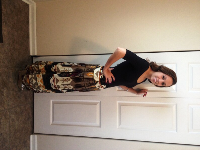 Ethnic Aztec Tribal Print Vintage Maxi Skirt - Etsy