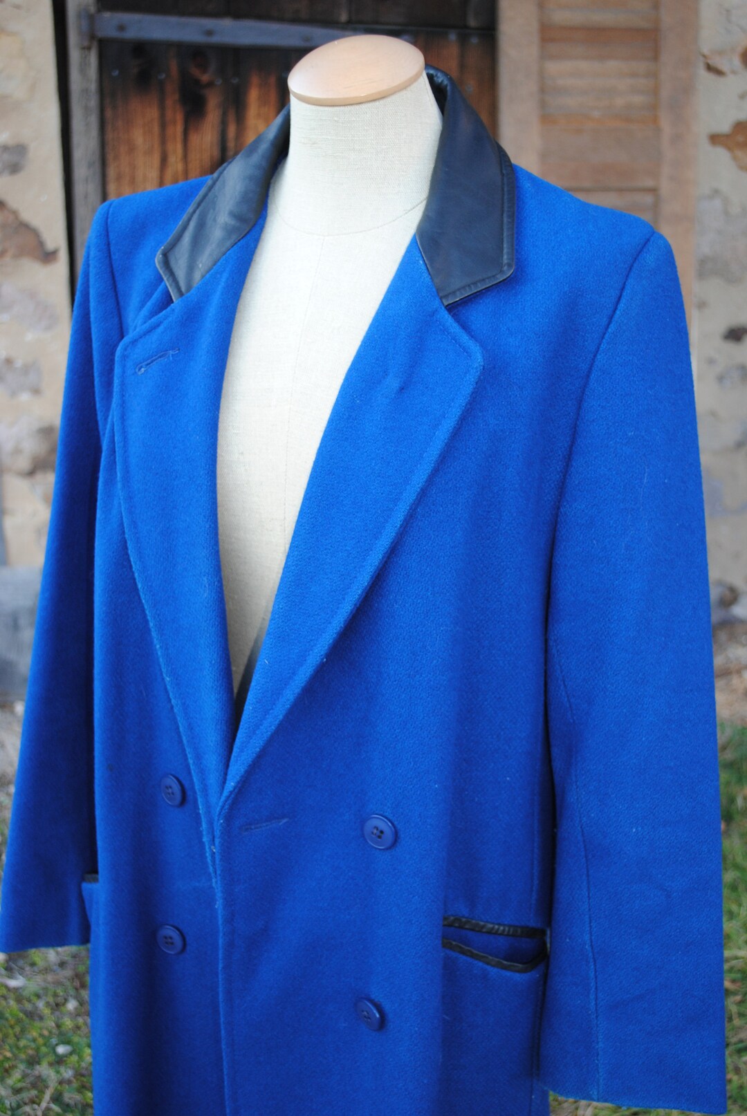 Bright Blue Vintage Ladies Wool Duster Coat - Etsy