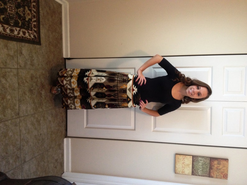 Ethnic Aztec Tribal Print Vintage Maxi Skirt - Etsy