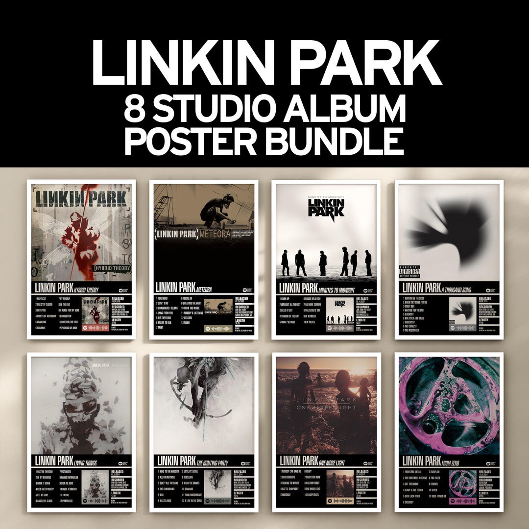 Linkin Park Album Poster Bundle, Tracklist Wall Art (digital Download ...