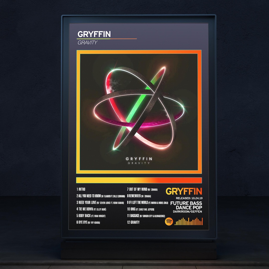Gryffin Gravity Album Poster Bundle: Melodic House EDM Wall Art ...