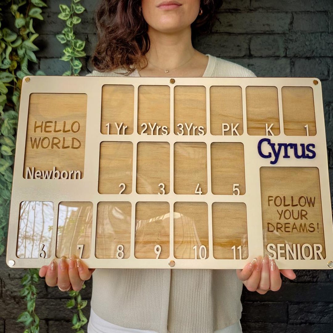 Custom School Years Photo Frame, Newborn to Senior Photo Frame, Baby to ...