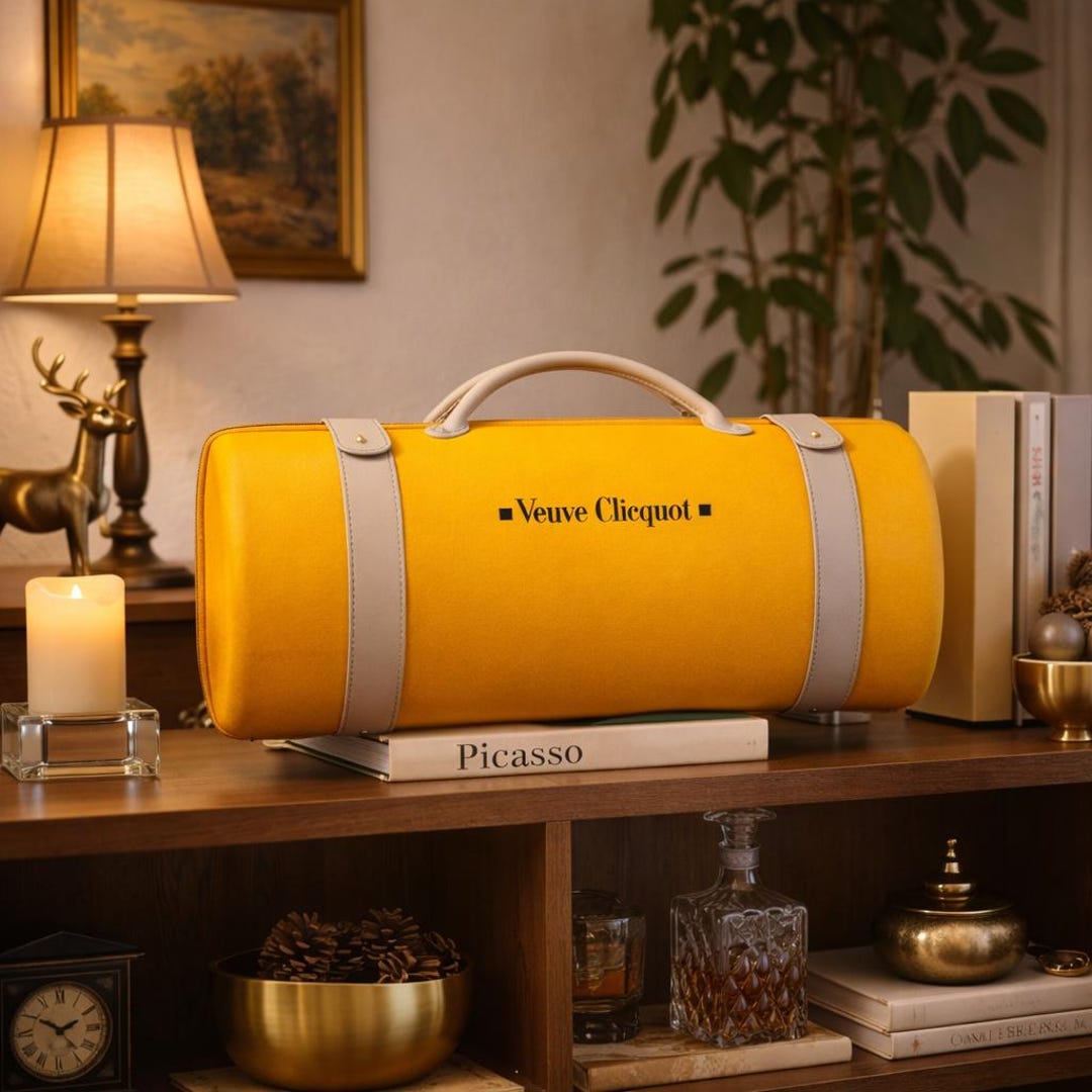 Vintage Veuve Clicquot Yellow Travel Case Bag | Champagne Display ...