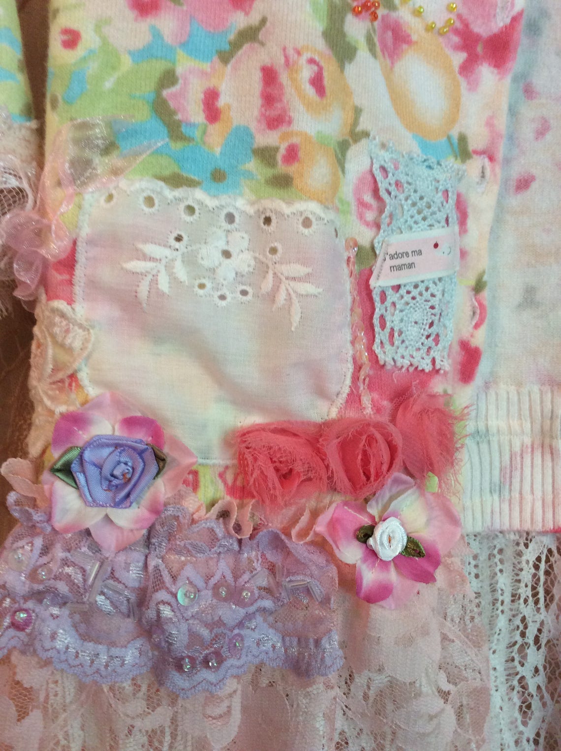 Soft Pastel Sweater Spring Colors Romantic Ruffle Lace | Etsy