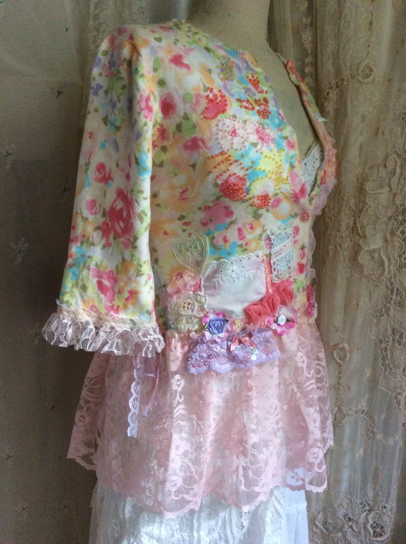 Soft Pastel Sweater Spring Colors Romantic Ruffle Lace | Etsy