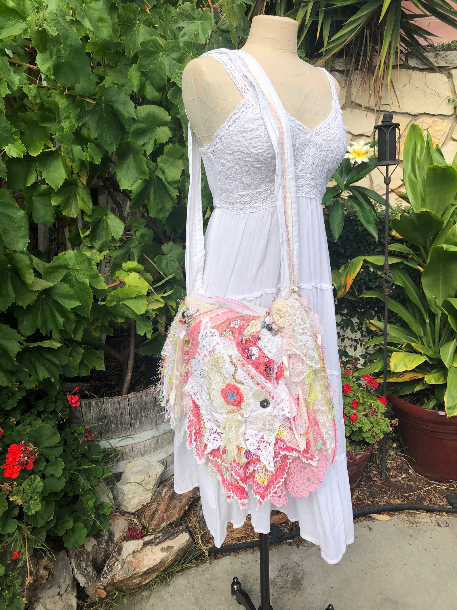 Lacey Shoulder Bag handmade OOAK romantic by | Etsy