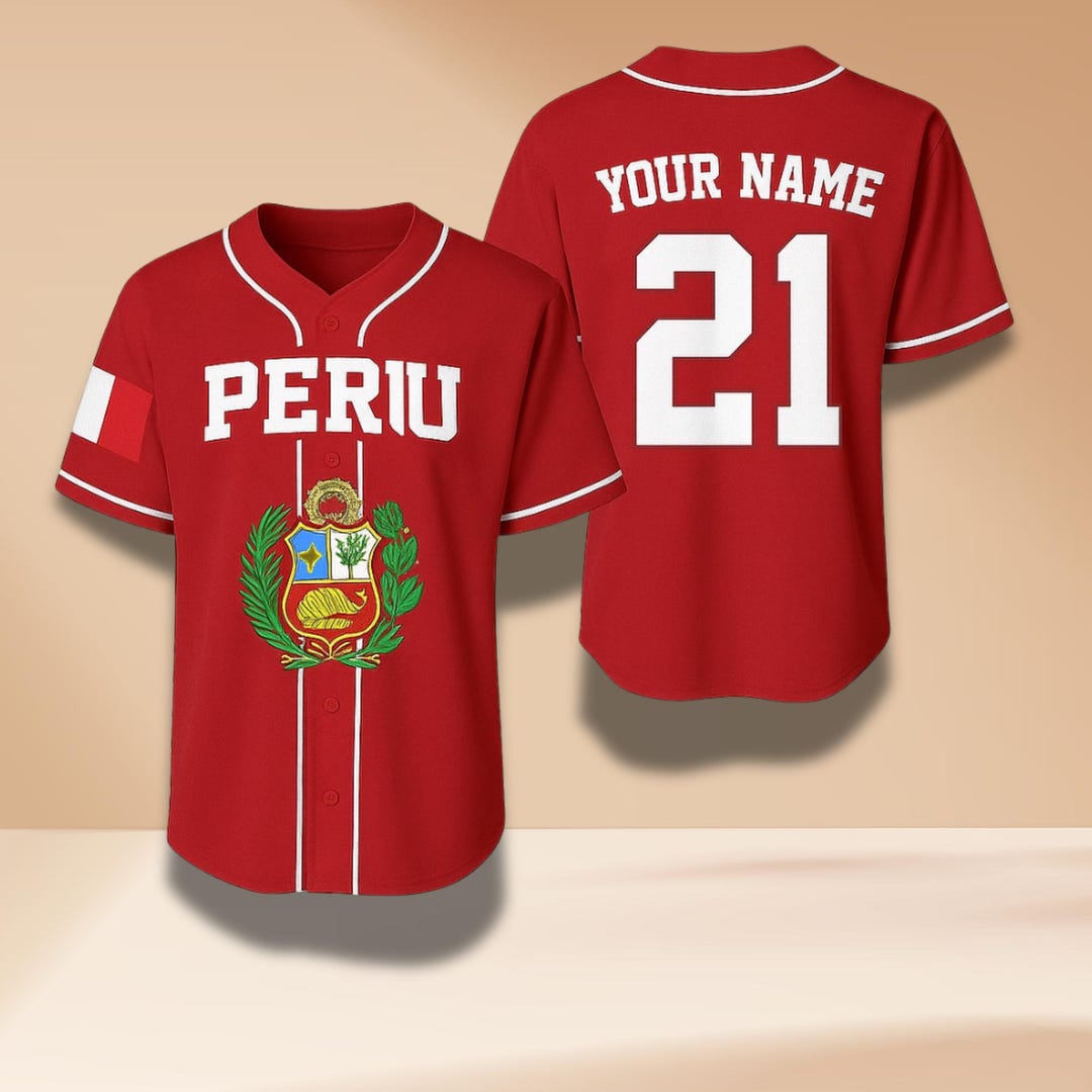 Personalized Peru Baseball Jersey – Custom Name & Number, Peruvian ...