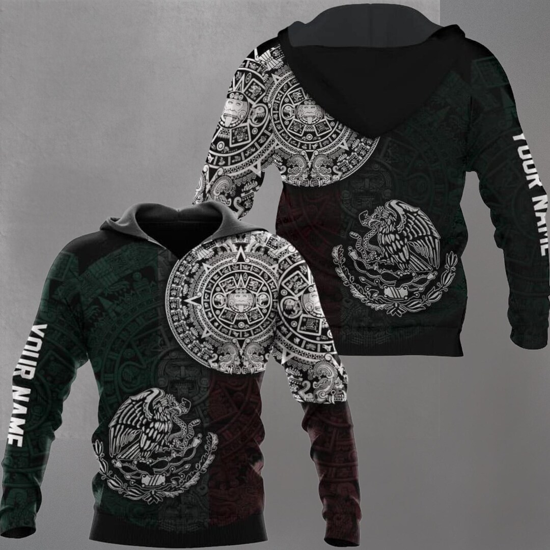 Custom Aztec Calendar Hoodie: Personalized Mexican Eagle Graphic - Etsy