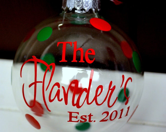 Personalized Clear Glass Christmas Ornament - Etsy