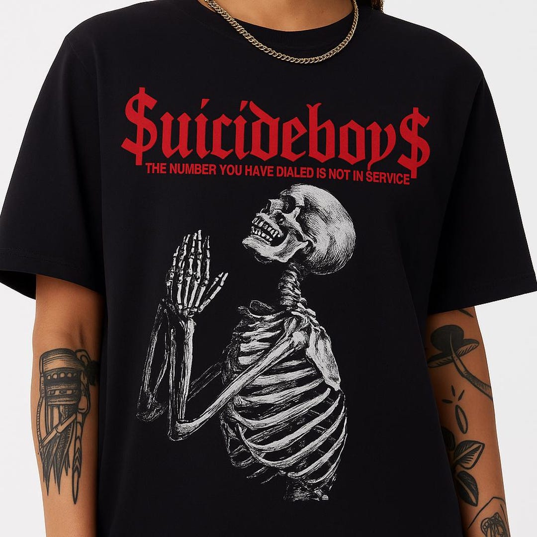 Suicideboy Skeleton Prayer T-shirt | Emo Rap Merch | Dark Gothic ...