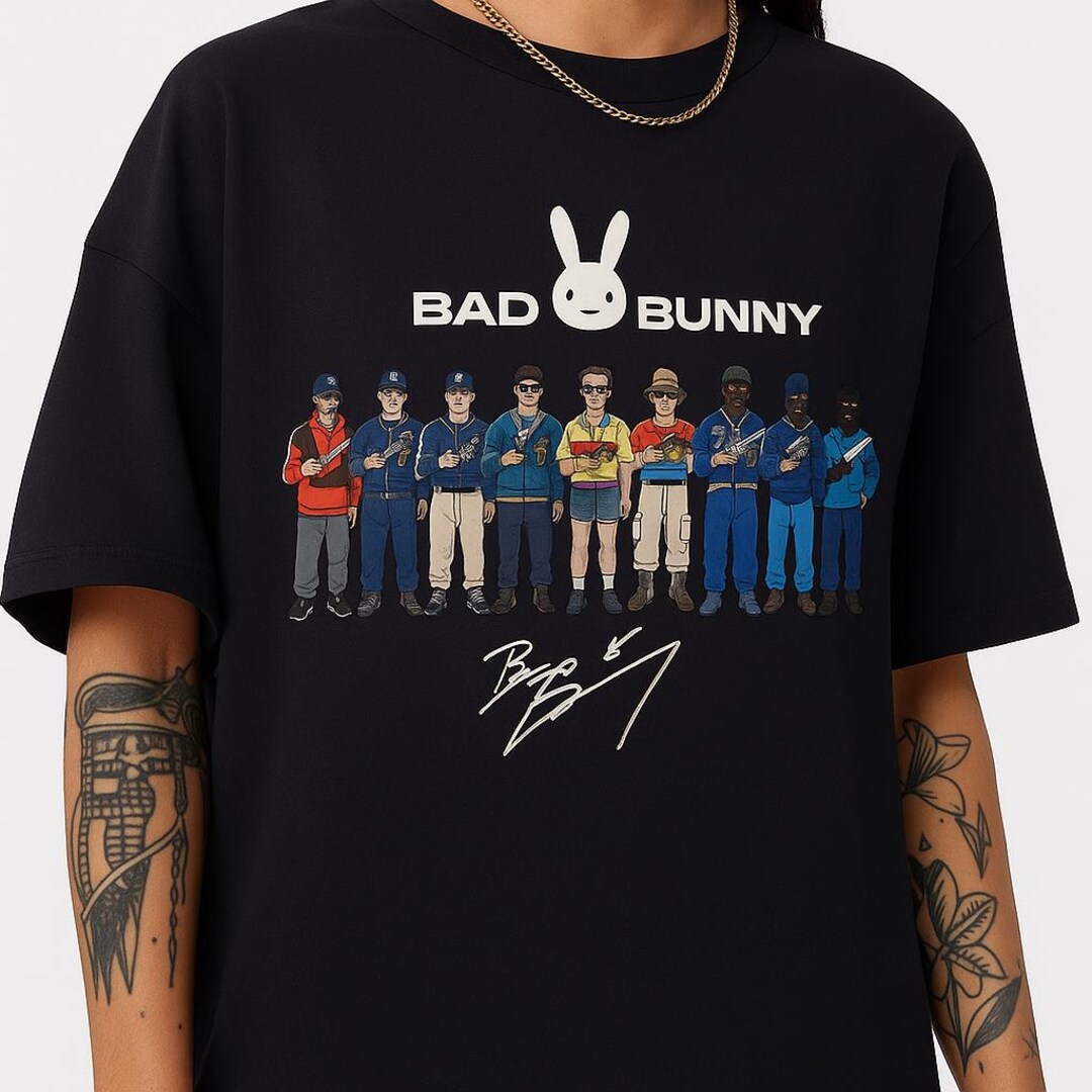 Latin Music Graphic Tee Cartoon Style Reggaeton Streetwear Shirt For