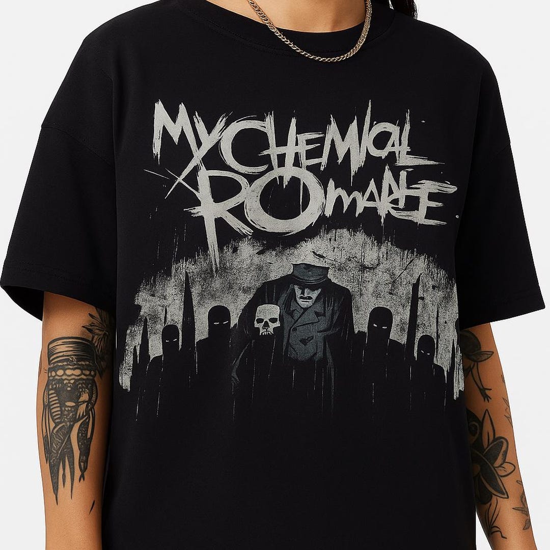 My Chemical Romance Shadow Shirt, Gothic Skull Soldier Tee, Dark Art ...