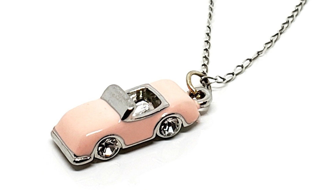 Collar Colgante Coche Deportivo Rosa - Etsy España