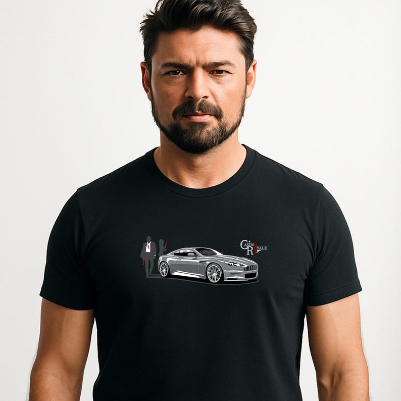 British V12 GT Coupe Spy Movie Car T-shirt: Secret Agent Style Graphic ...