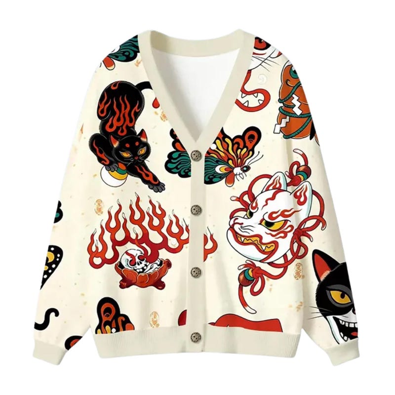 Tattoo cardigan - Etsy México