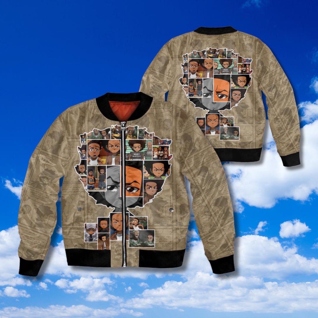 Huey Freeman Bomber Jacket the Boondocks Streetwear Anime Art Unisex ...