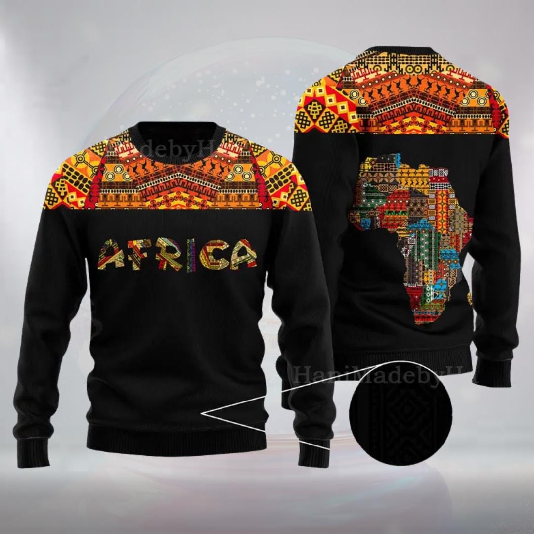 Africa Map Sweatshirt Dashiki Print African Heritage Unisex Pullover - Etsy