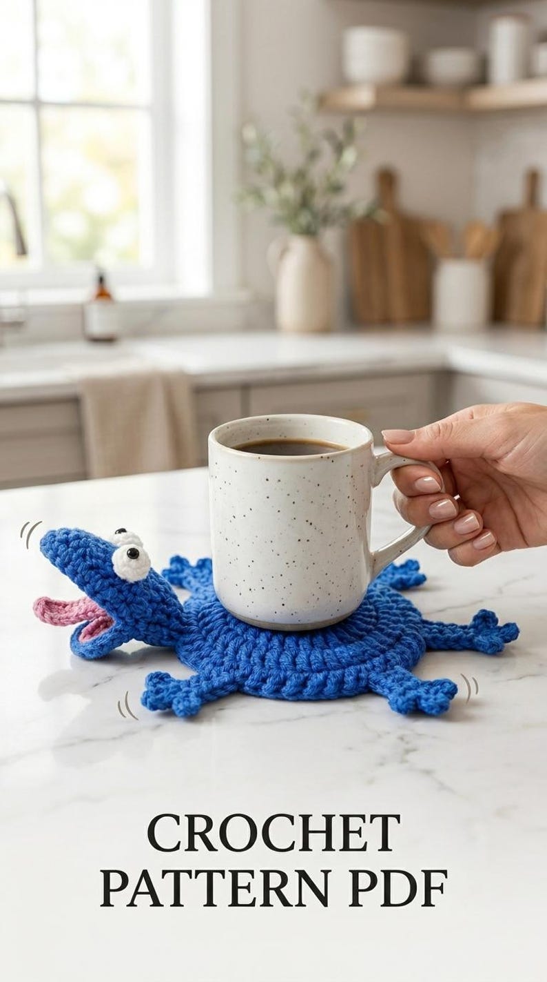 Tom Lizard Popping Coaster Crochet Pattern, Crochet Coaster Pattern ...