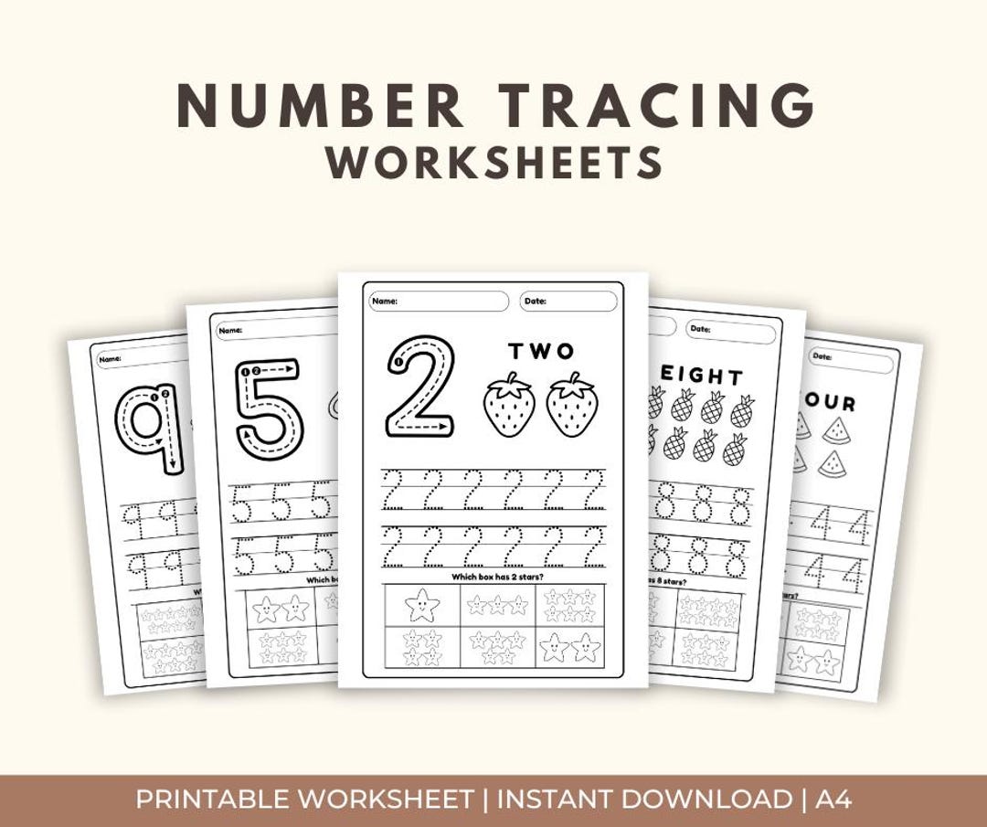 Number Tracing 1–10 Printable | Preschool Worksheet | Kids Handwriting ...
