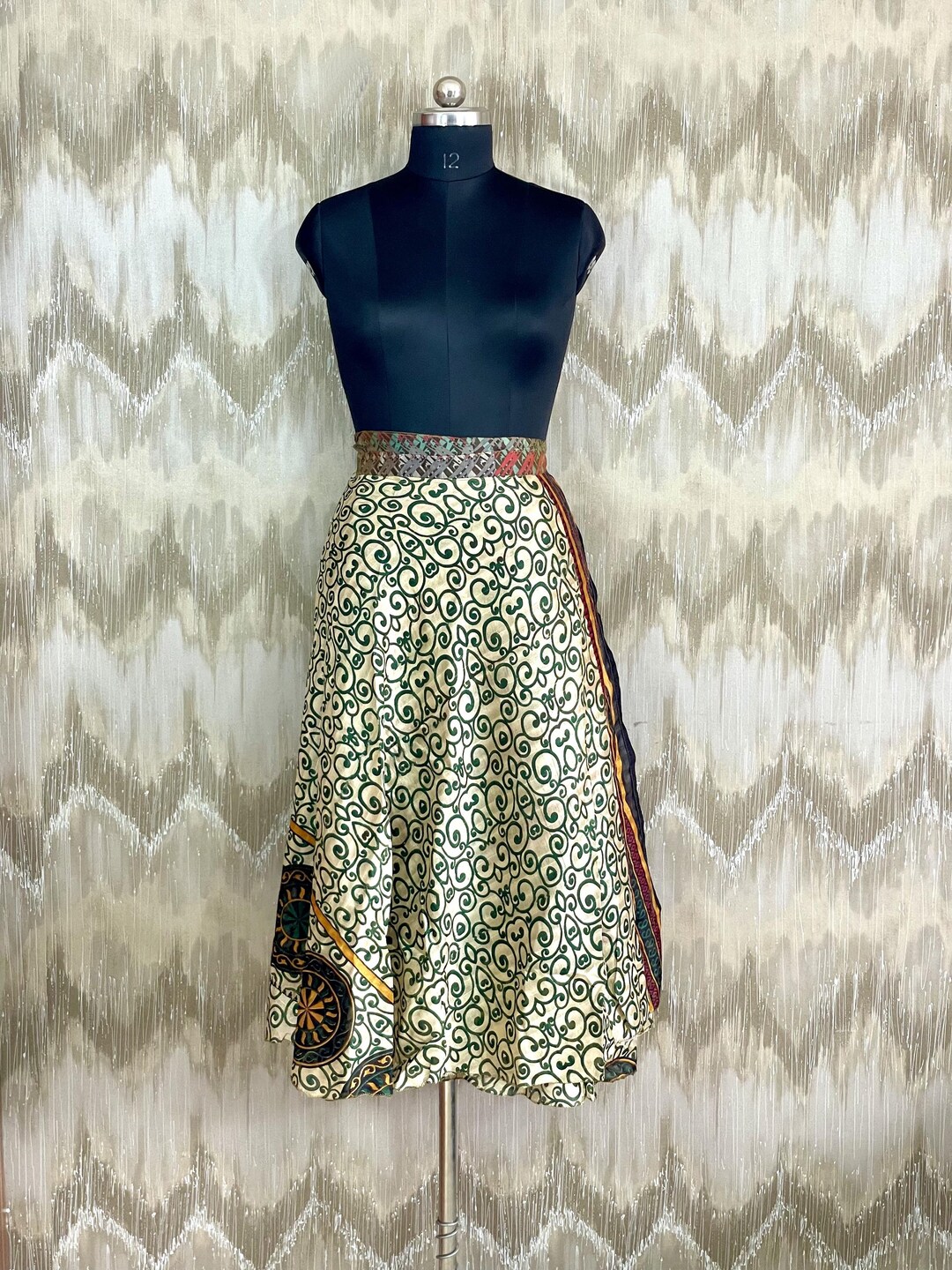 Vintage Silk Wrap Skirt | Handmade Reversible Maxi | Boho Floral Beach ...