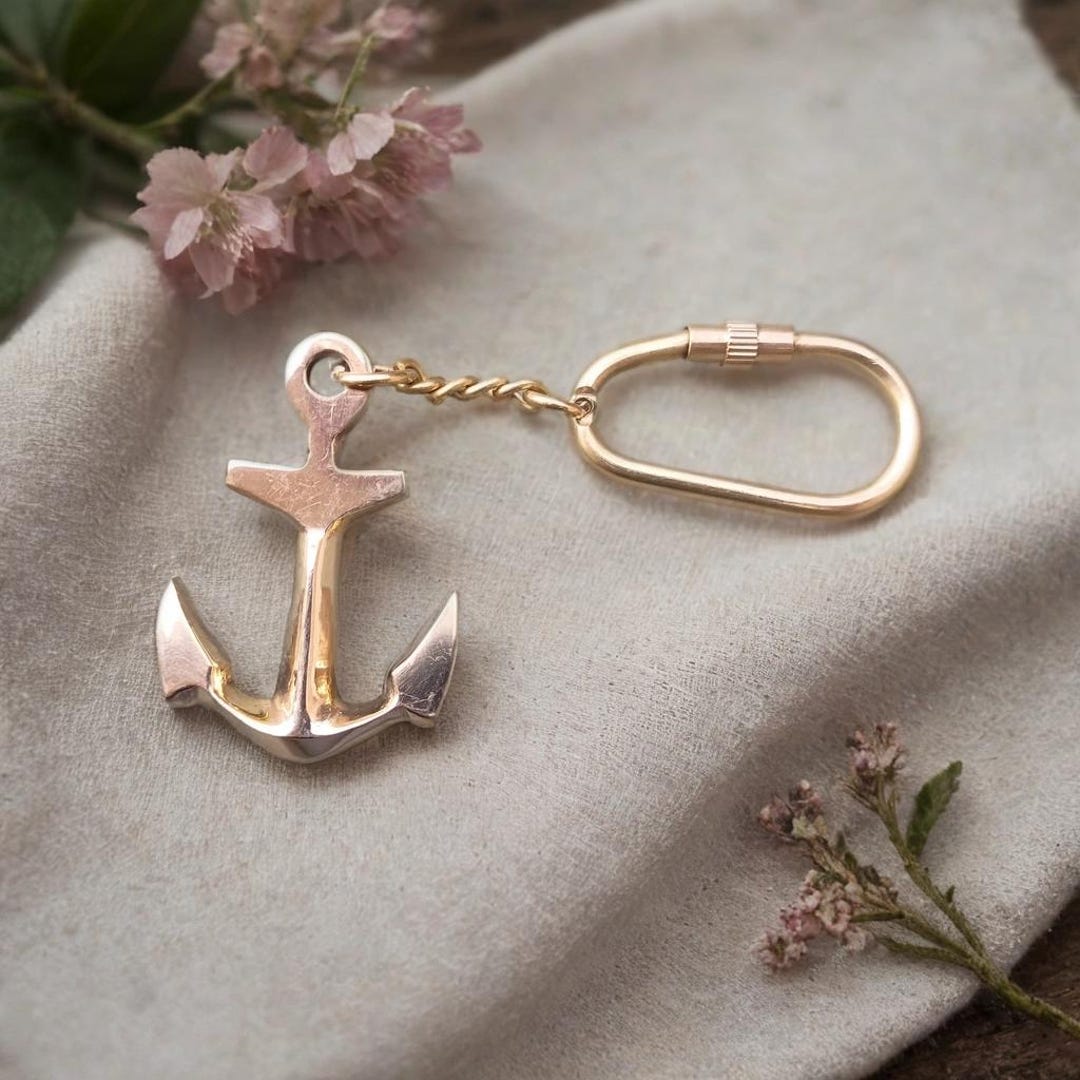 BOGO Offer! Brass Ship Anchor Keychain: Antique Maritime Style ...
