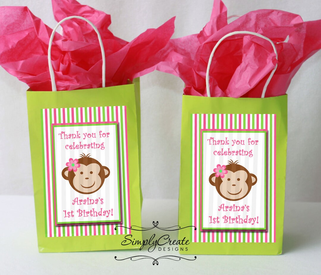 Mod Monkey Favor Tag DIGITAL FILE 4x6 Jpeg Digital File Personalized - Etsy