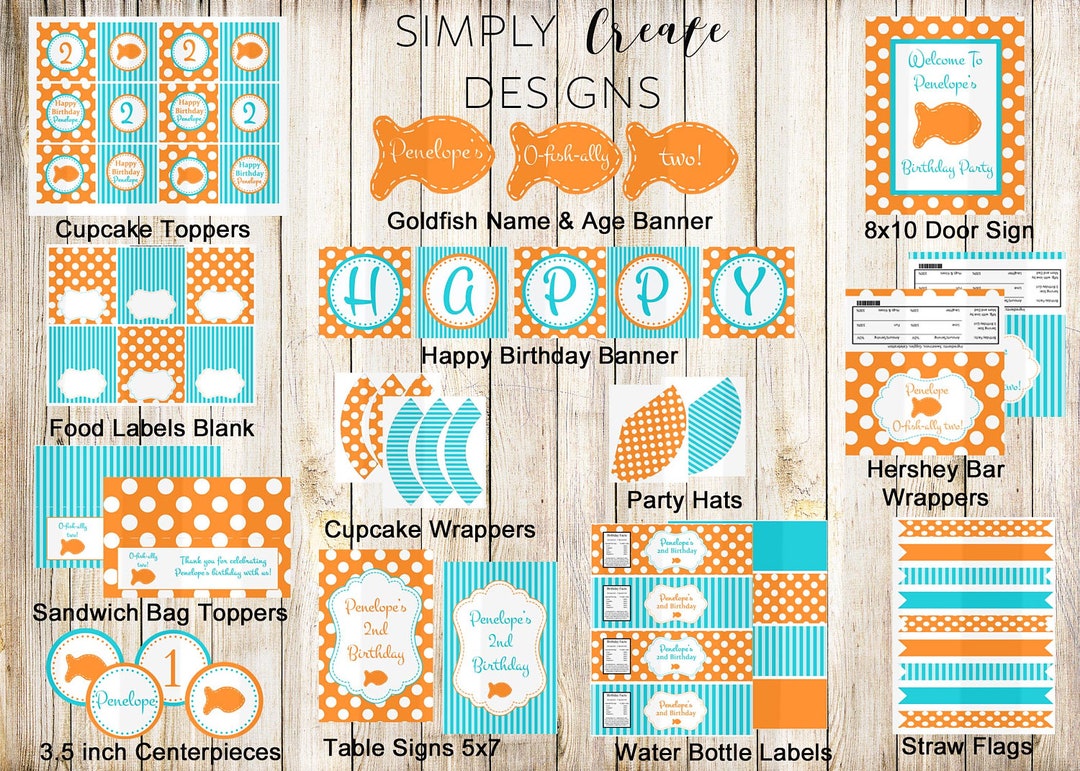 Goldfish Party Package Printable Party - Etsy