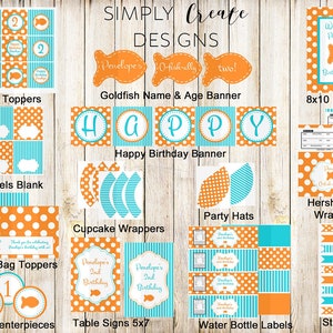 Goldfish Party Package Printable Party - Etsy