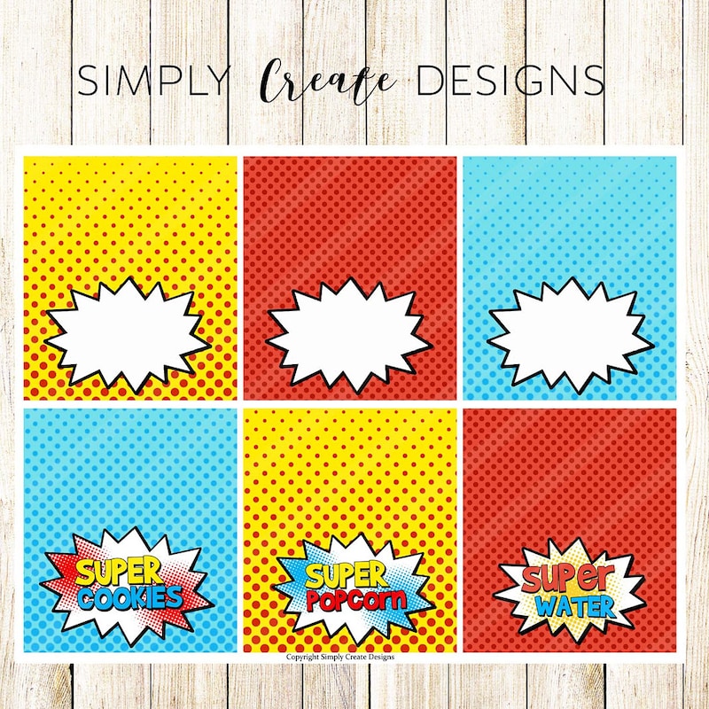 Superhero Food Label - Etsy