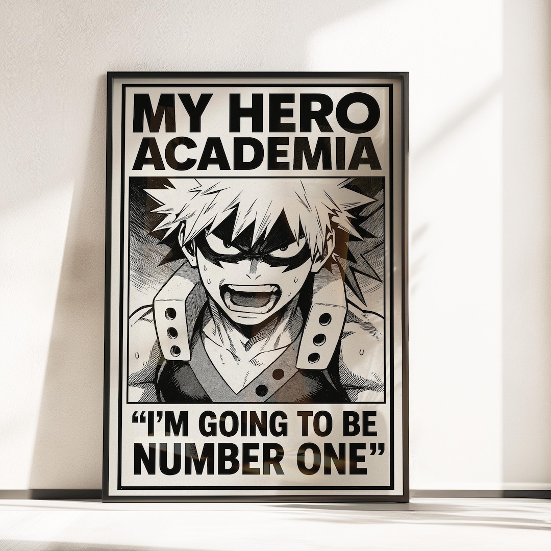 Bakugo My Hero Academia Poster Manga Style Wall Art Print Katsuki BNHA ...