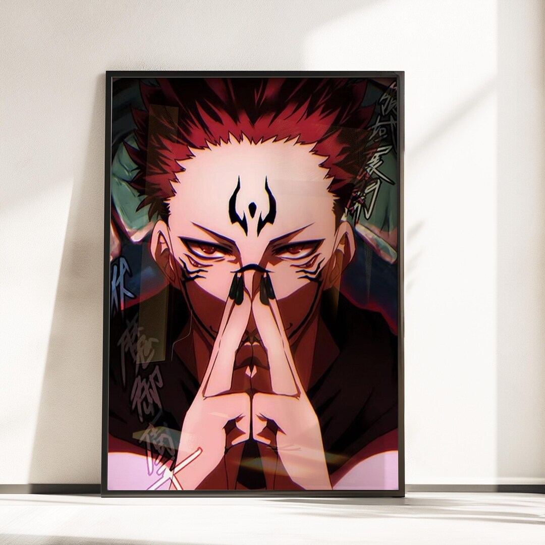 Jujutsu Kaisen Sukuna Poster Anime Wall Art Itadori Transformation ...