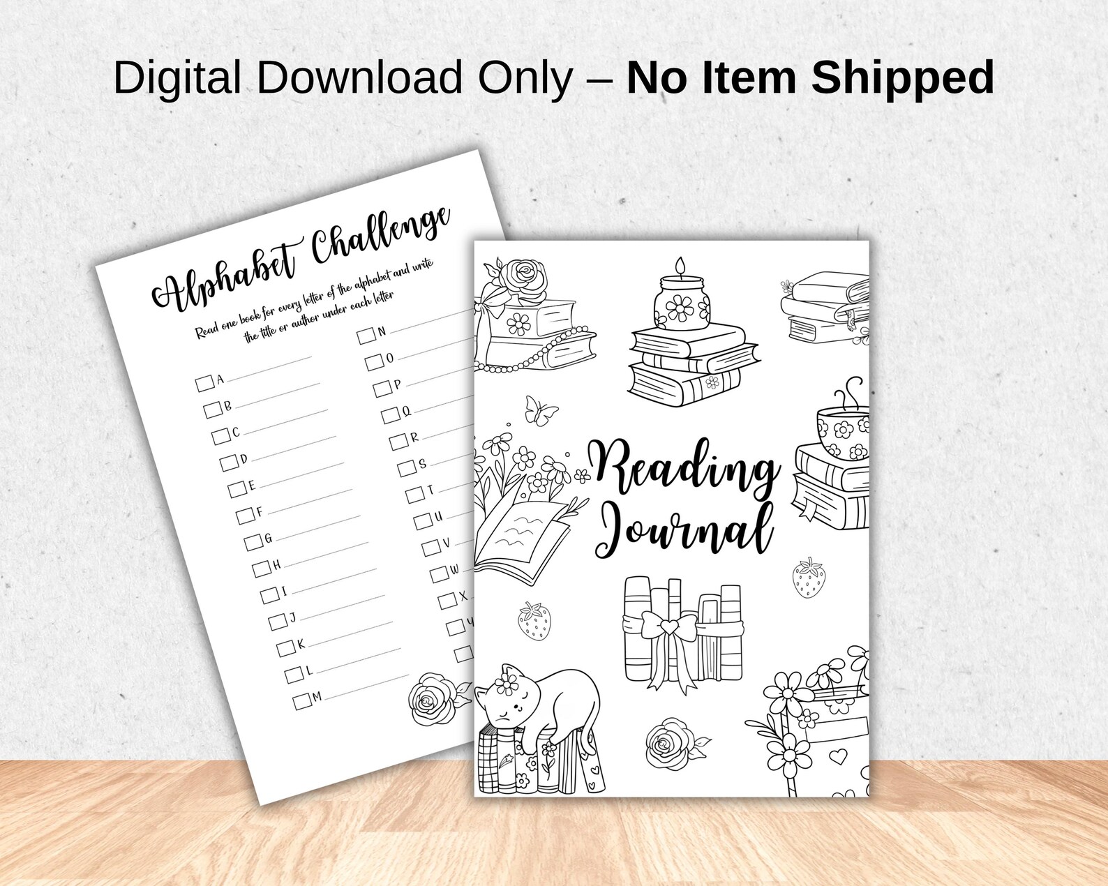 Reading Journal Bundle, Reading Planner Book, Printable Journal Pages ...
