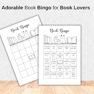 Book Bingo, Printable Book Bingo Card, Reading Challenge, Planner Page ...