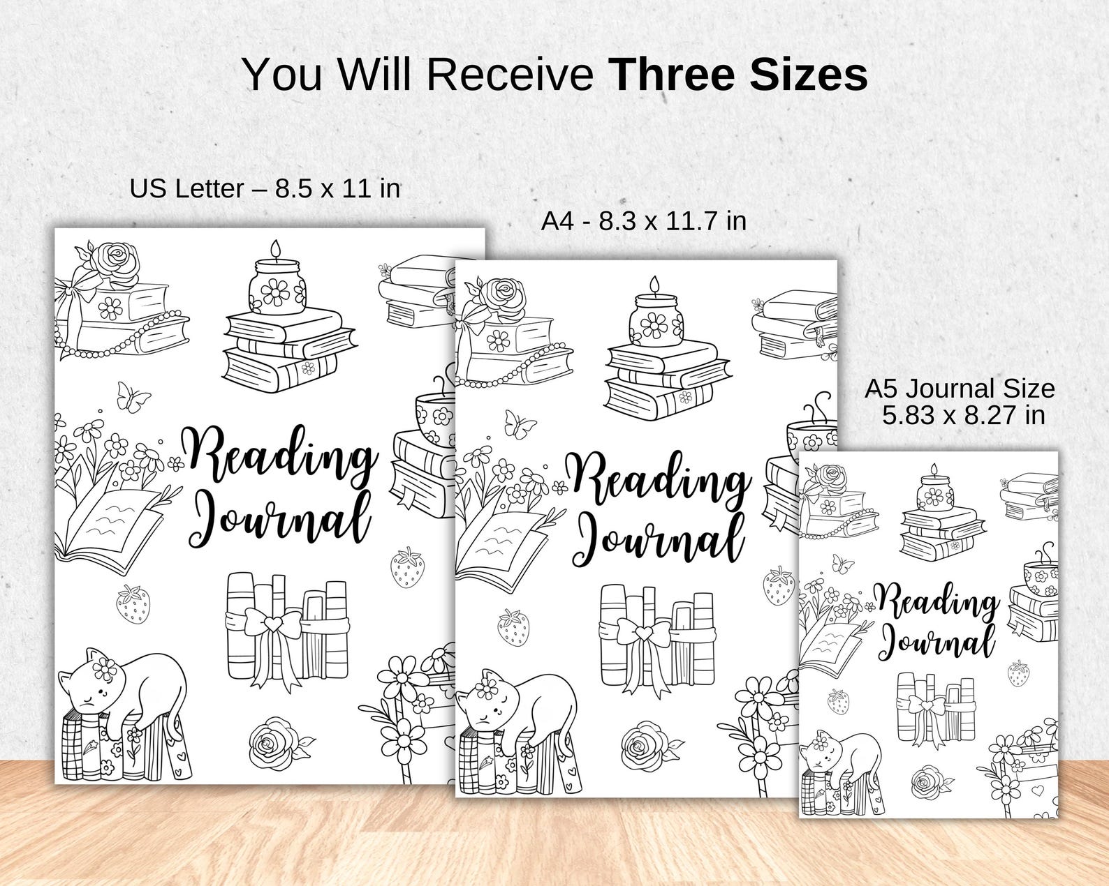 Reading Journal Bundle, Reading Planner Book, Printable Journal Pages ...