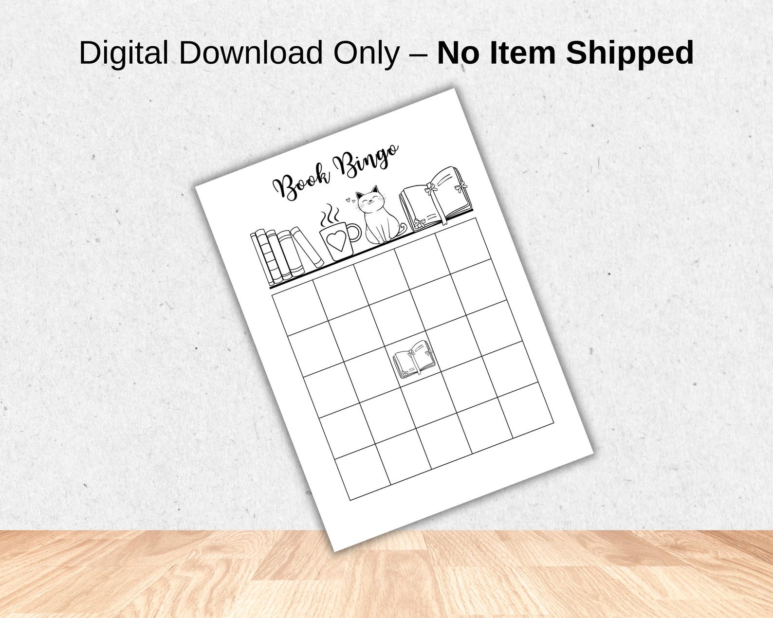 Book Bingo, Printable Book Bingo Card, Reading Challenge, Planner Page ...