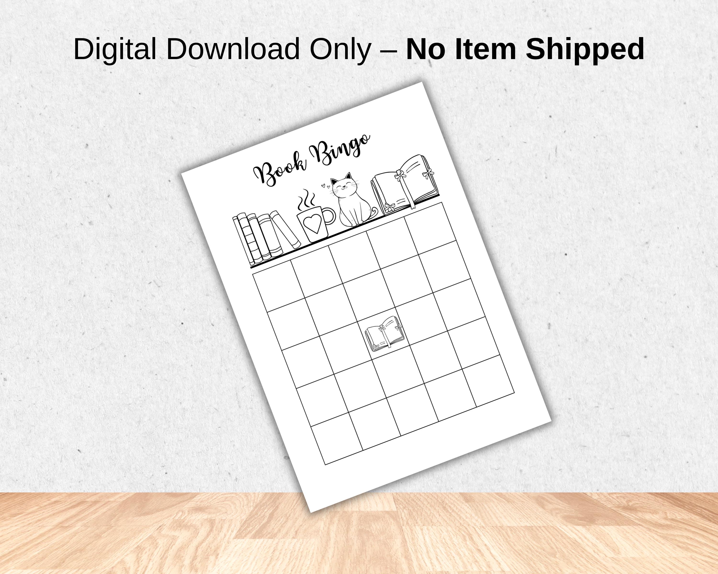 Book Bingo, Printable Book Bingo Card, Reading Challenge, Planner Page ...