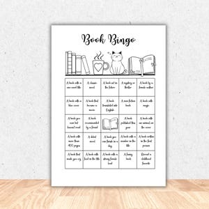 Book Bingo, Printable Book Bingo Card, Reading Challenge, Planner Page ...