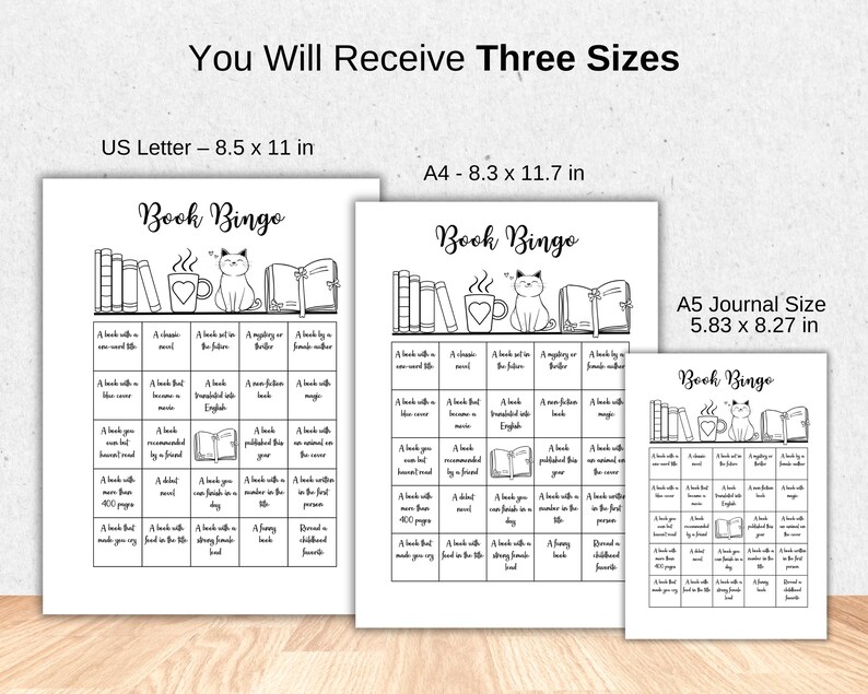 Book Bingo, Printable Book Bingo Card, Reading Challenge, Planner Page ...