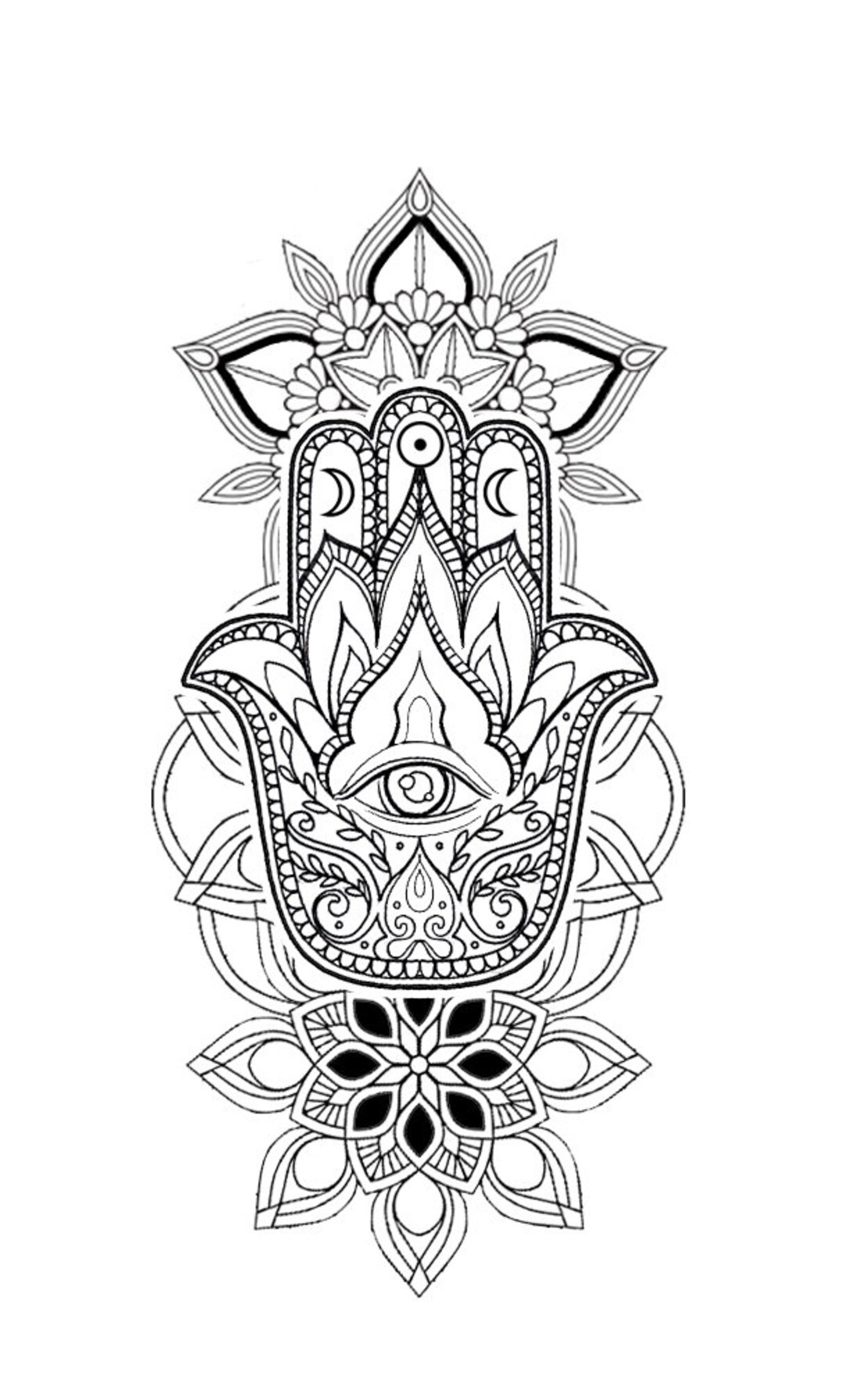 By the Hand of Hamsa- Coloring Page - Etsy