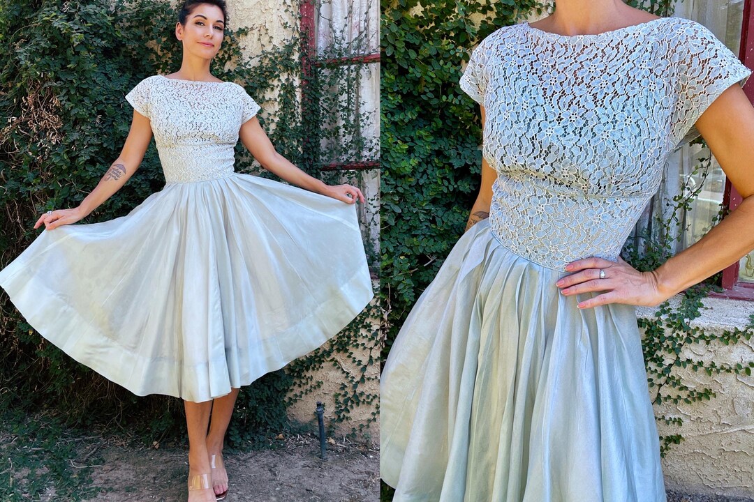 Beautiful 1950s Icey Blue Lilli Diamond Party Dress - Etsy