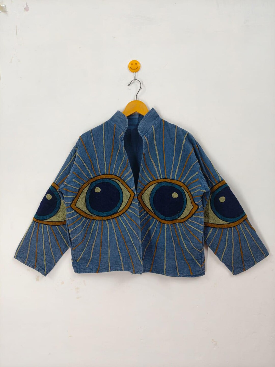 Cotton Suzani Jacket, Evil Eye Jacket • Handcrafted Boho Statement Coat ...