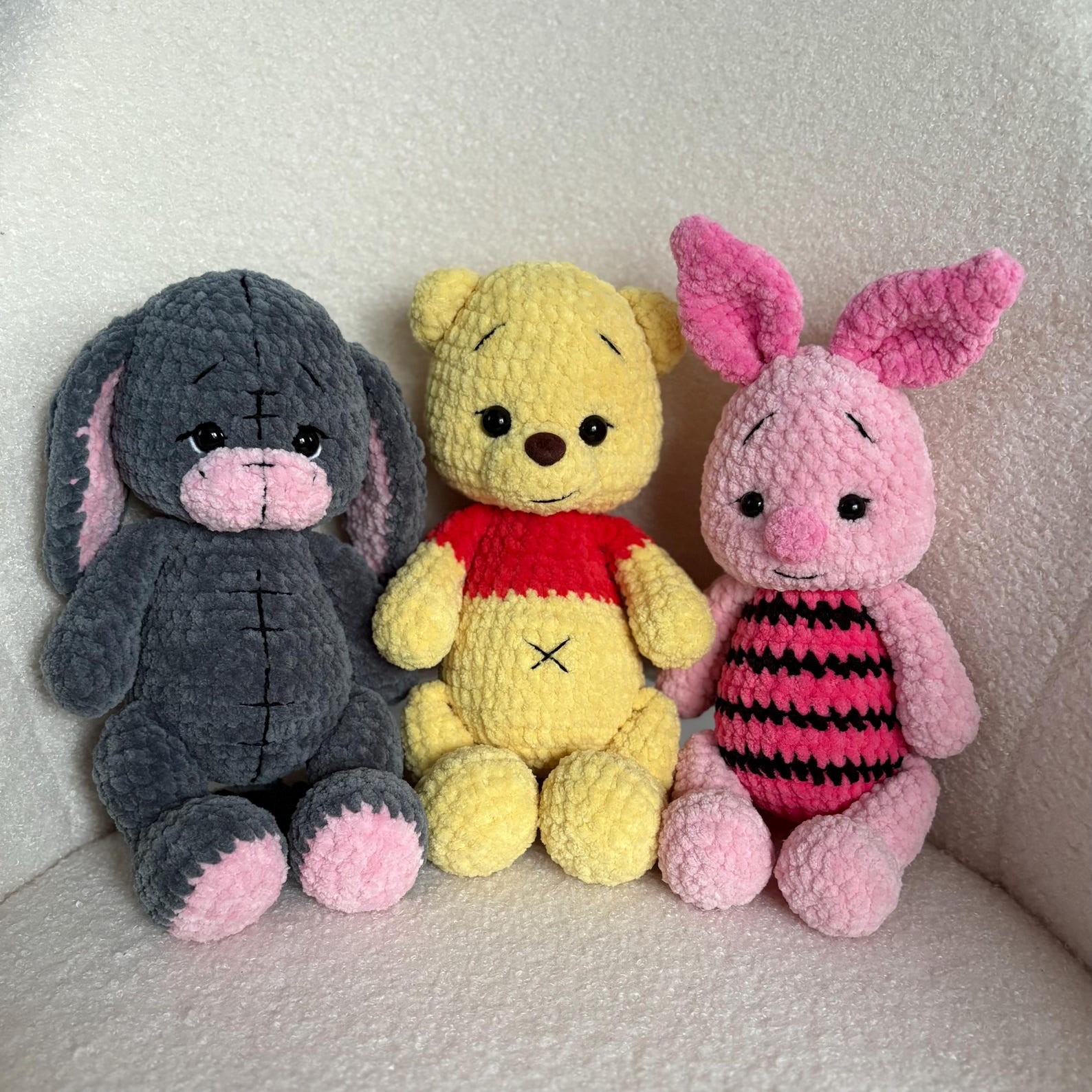 3 in 1 Yellow Bear, Piglet and Donkey Crochet Pattern, Pattern ...