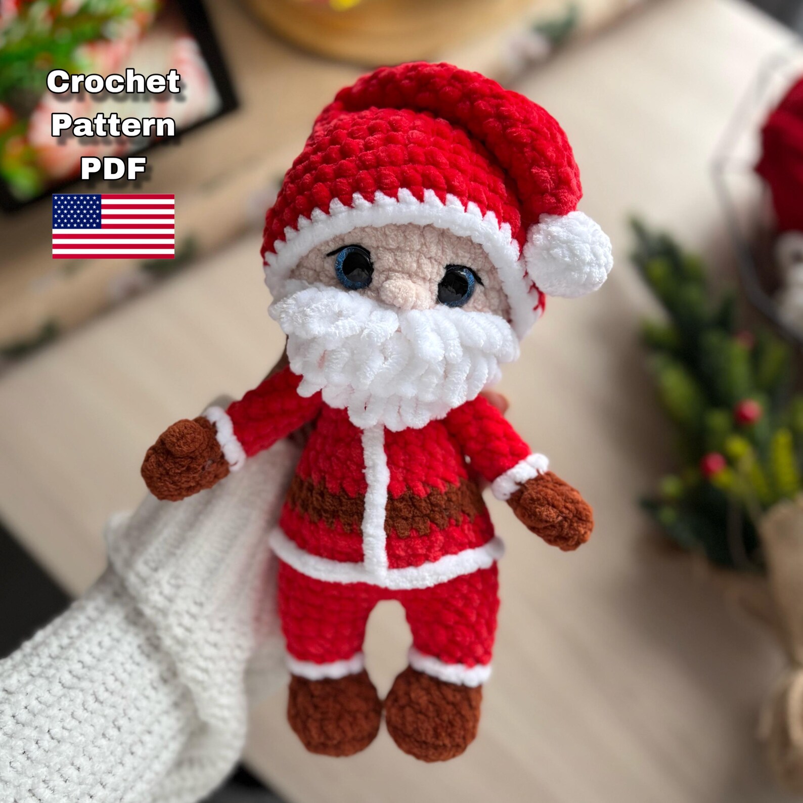 Crochet Santa Pattern, Amigurumi Santa Claus, Crochet Santa Claus ...