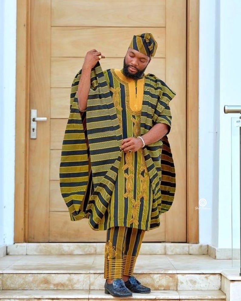3pcs Asooke Agbada for Men | African Men Wedding Suit | African Men’s ...