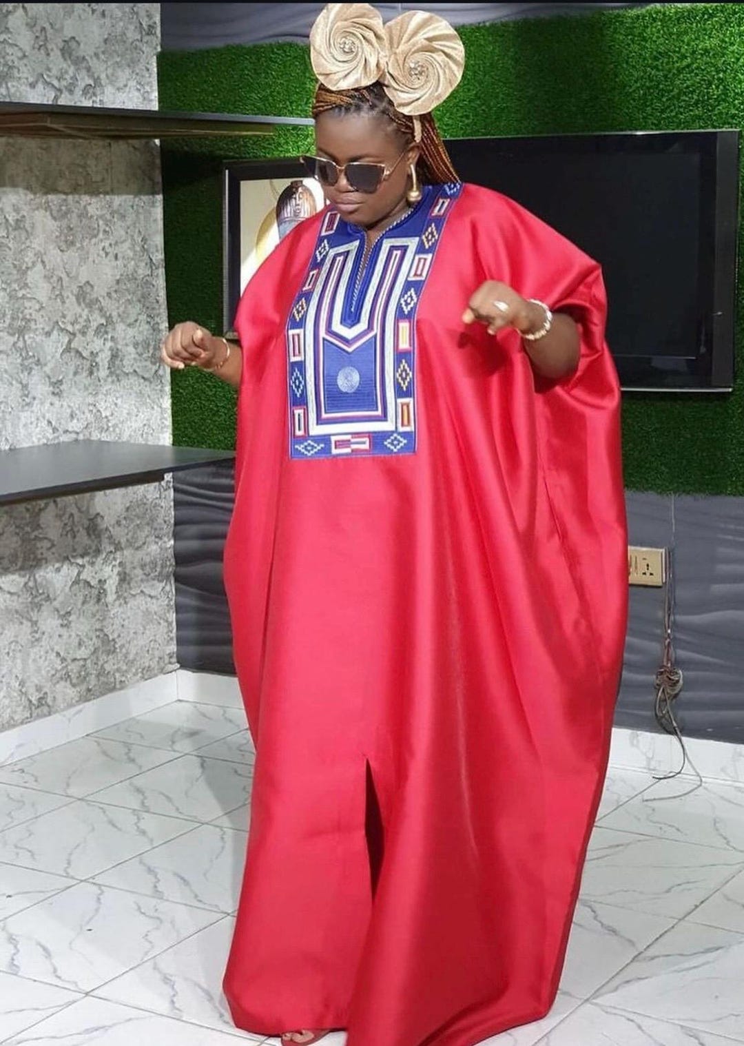 Elegant African Boubou Dress for Women / Flowy Traditional Kaftan ...