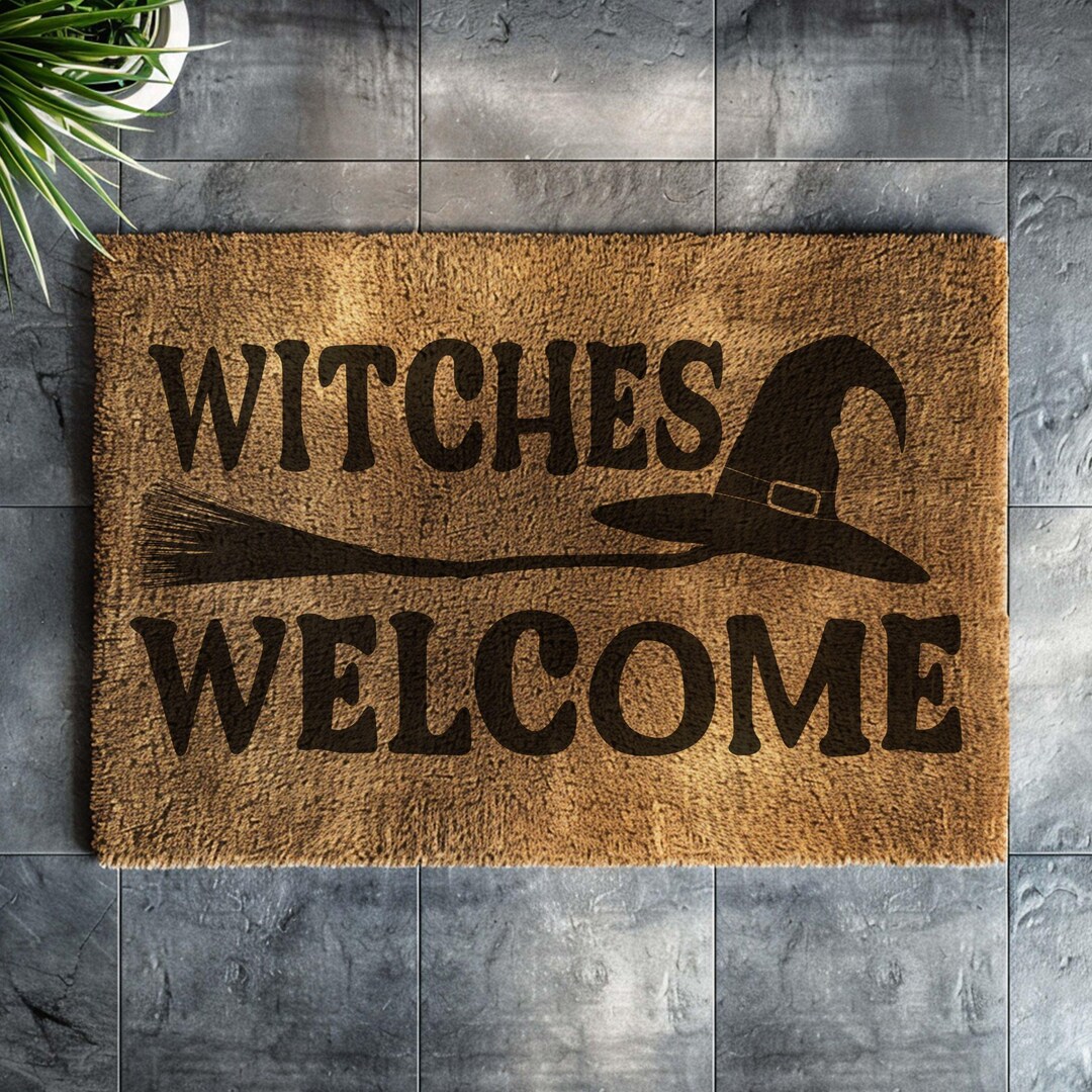 Whimsical Witches Welcome Doormat - Quirky Halloween Entry Rug - Etsy