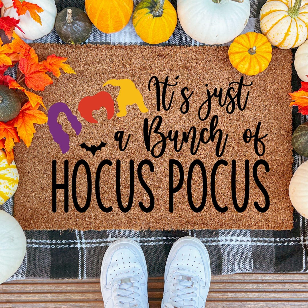 Bunch of Hocus Pocus Doormat – Halloween Welcome Mat, Non-slip Front ...