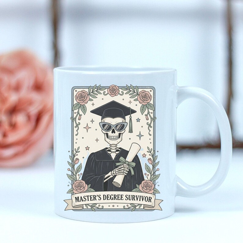 Master’s Degree Survivor Mug 2026, Funny Graduation Gift, Tarot Style ...